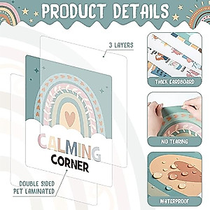 Pasimy 9 Pieces Mental Health Posters Rainbow Therapy Motivational Poster School Counselor Inspirational Posters Boho Positive Psychology Poster for Home School Counseling Office Classroom Decor