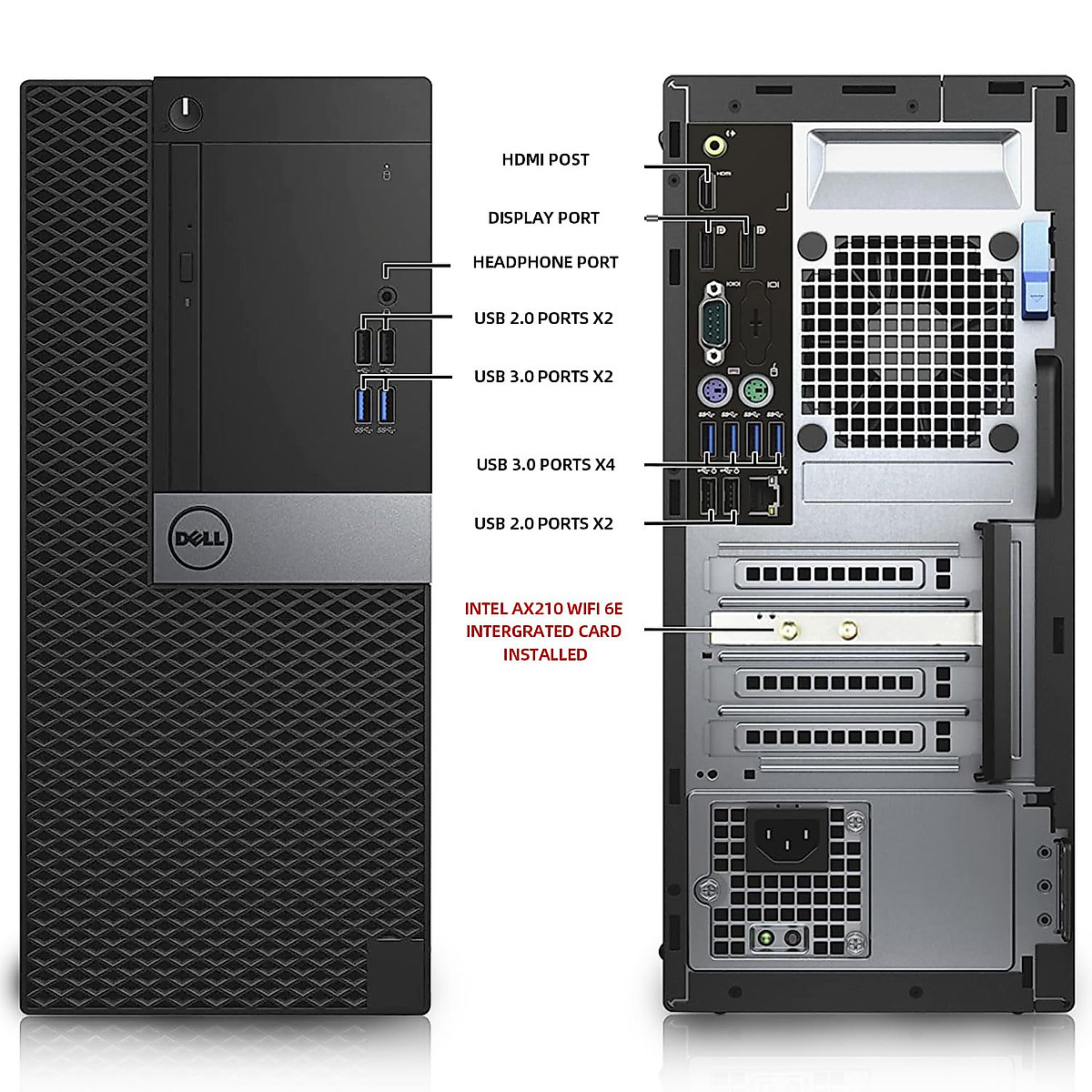 Dell OptiPlex 7040 Tower Computers PC Tower,32GB DDR4 New 1TB M.2 NVMe SSD+1TB HDD,Intel i5-6600 3.30GHz, Refurbished Computer Tower