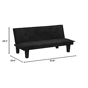 Tulib Convertible Sofa Bed, Folding Futon Sofabed with 3 Adjustable Positions for Living Room, Home, 63.8” x29.9”x 28.3”, Black