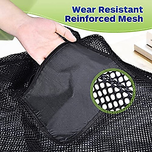 OTraki Mesh Laundry Bags with Adjustable Shoulder Straps Handle 28 x 36 inch Large Heavy Duty Laundry Backpack Drawstring Soccer Ball Bag for Gym Sports Equipment Beach College Dorm Travel Camp Black