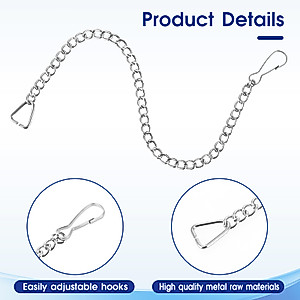 6 Pack Toilet Flapper Chain, 9.8inch Universal Flapper Chain Replacement Kit Adjustable Length Stainless Steel Toilet Flapper Lift Chain with Hook and Ring for Most Toilet Flappers