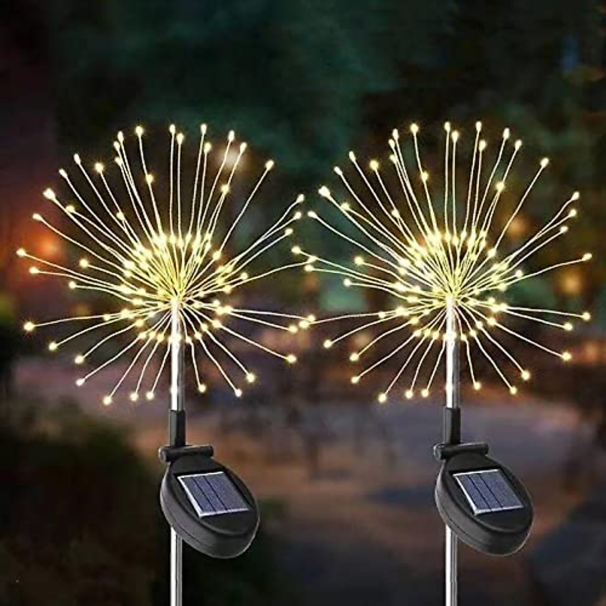 Onlyliua Solar Decoration Lights, Garden Pile Lights, 90 LED Sparklers String Lights for Yard P𝚊thw𝚊y Decorations Valentines Day Decor(Shape Can Be Changed Manually)
