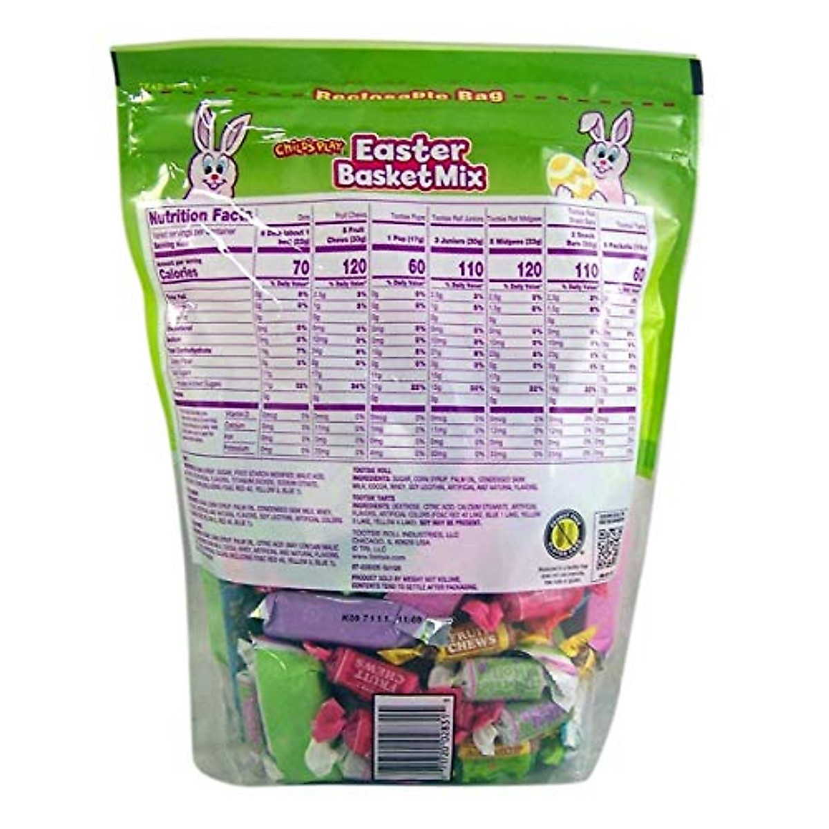 Tootsie Roll Childs Play Easter Basket Bulk Individually Wrapped Candy Assortment Mix in Resealable Bag, 24.48 oz