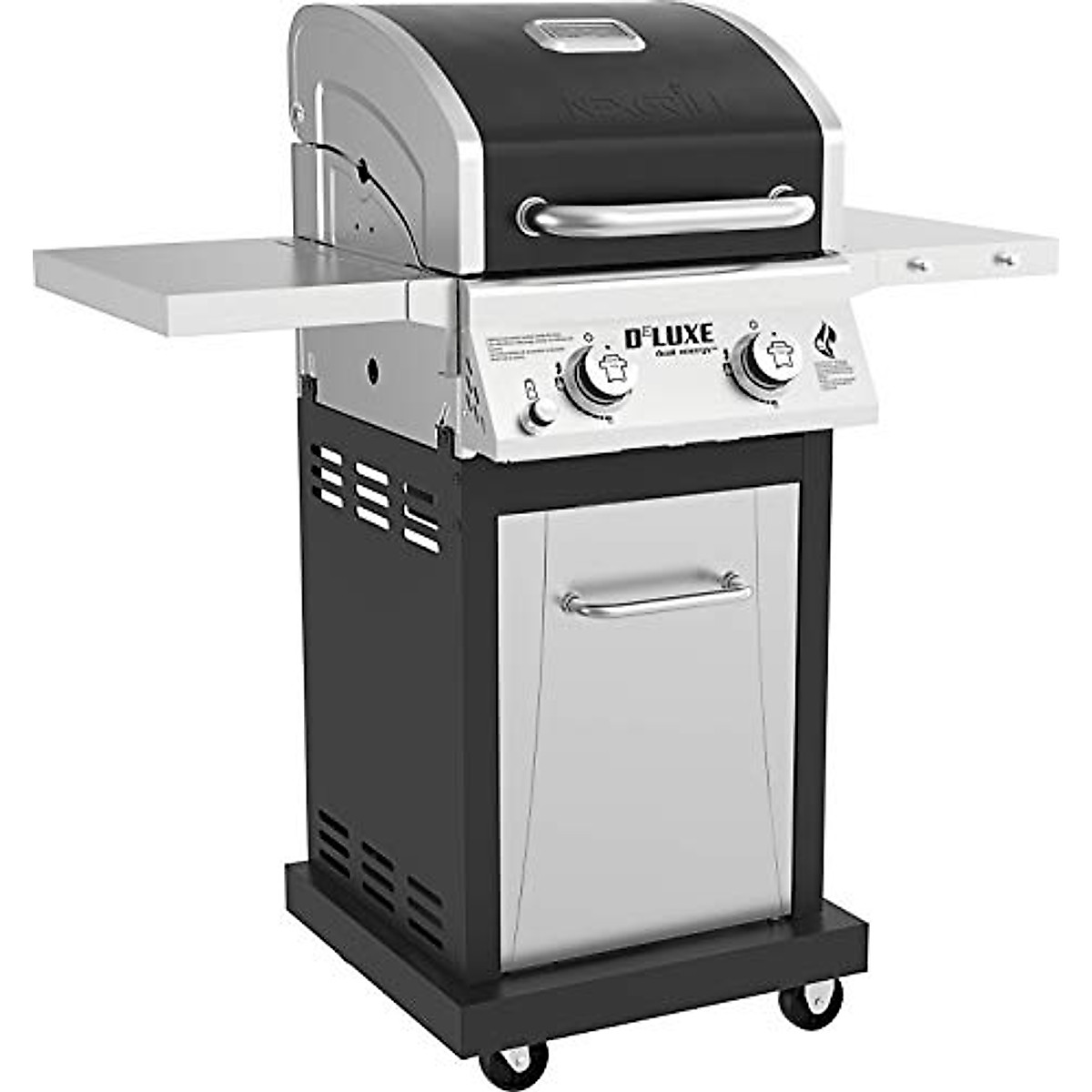 Nexgrill 720-0864RA Premium 2 Burner Propane Barbecue Gas Grill, Outdoor Cooking, Patio, Garden Barbecue Grill, 28000 BTUs, Foldable Side Table, with Full Stainless Steel Control panel