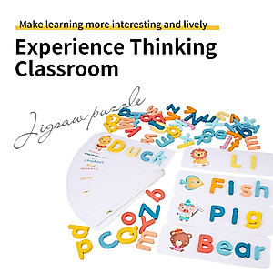 Educational Toys for 3-8 Year Olds Girls Boys, 105 PCS See and Spell Learning Toys, Matching Letter Spelling Game Sight Words Games Educational Preschool Toys - Ideal Gifts