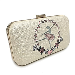 ZLXDP Women Handbag Clutch Crystal Evening Bag Flower Embroidery Wedding Bag Purse Party Bag Chain