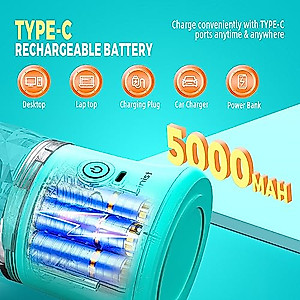 20oz Portable Blender, 5000mAh Rechargeable Personal Blender For Shakes and Smoothie, 6 Stainless Steel Blades USB and BPA-Free Mini Portable Blender for Fresh Juicer Kitchen/Gym/Travel/Office