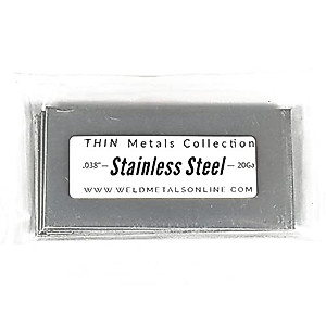 Thin Metals TIG Welding Starter Kit - 20 Carbon Steel .036” Coupons, 20 Stainless Steel .038" Coupons, 20 Aluminum .032" Coupons - 1 Universal Tungsten - Carbon Steel, Stainless Steel, Aluminum Filler
