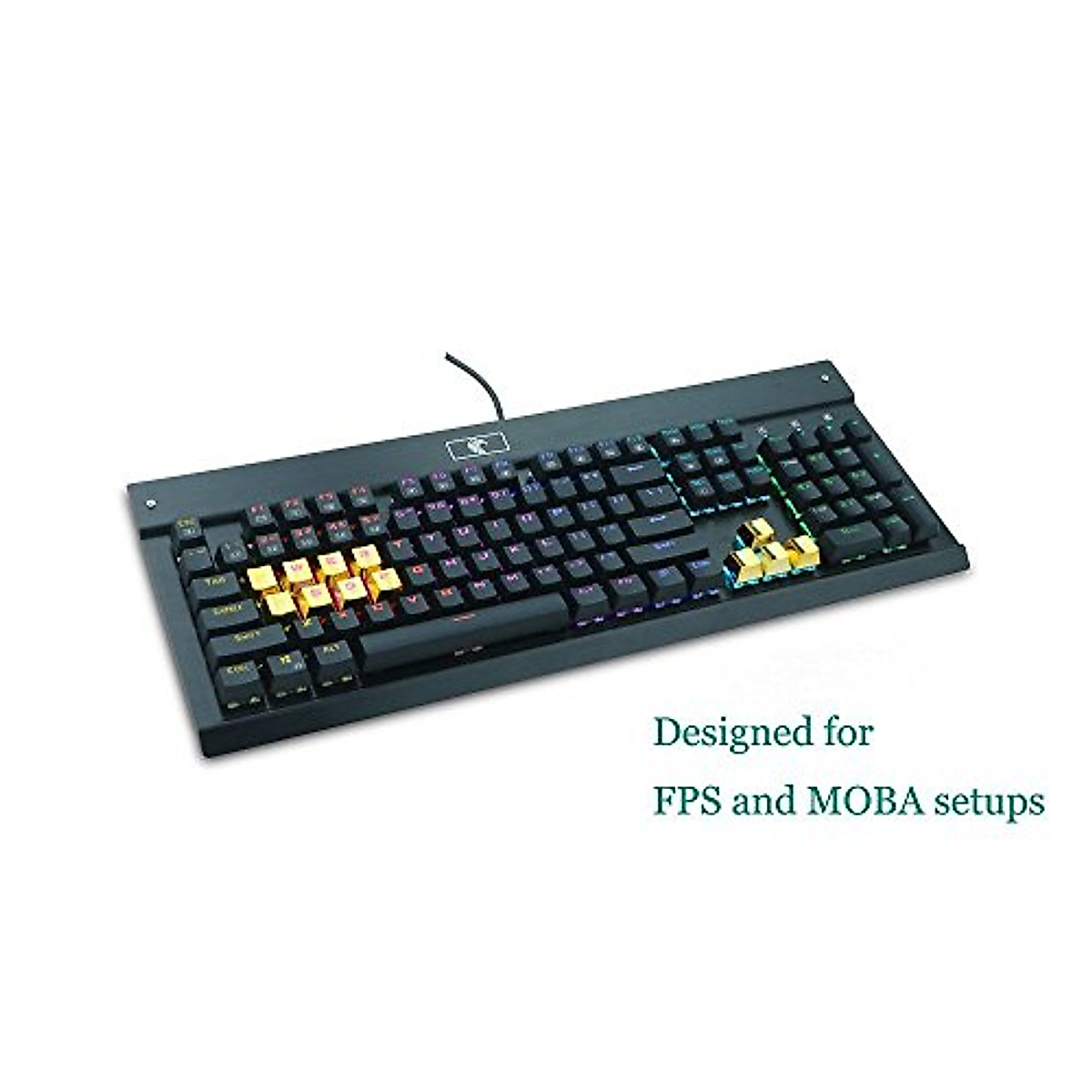 E-Element Keycaps Doubleshot 12Key caps with White infill Translucidus Keycap Puller Backlit Key caps for Mechanical Gaming Keyboards Gold Color