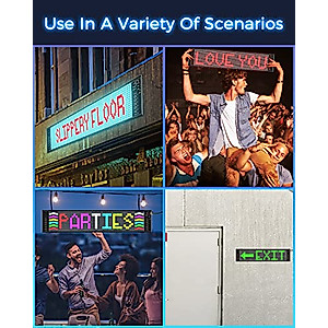 Upgraded Flexible LED Car Sign, Big Size 14.6"×3.6" Matrix Panel, Bluetooth Smart App Control, Running Text, Sign for Car, Shop, Bar, Shop, RGB Panel, Pixel Pattern, Graffiti Text Animation Display (14.6"×3.6")