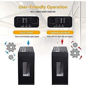 Paper Shredder, 6-Sheet Micro Cut with 2.9 Gallons Bin, P-6 High Security Level, 5 Munites Non-Stop Working Time, Compact Design Pull Out Basket with Jam Proof System for Home Office Use