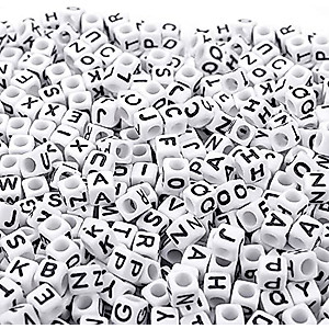 700PCS White Letter Beads Alphabet Beads for Jewelry Making DIY Necklace Bracelet (6mm)