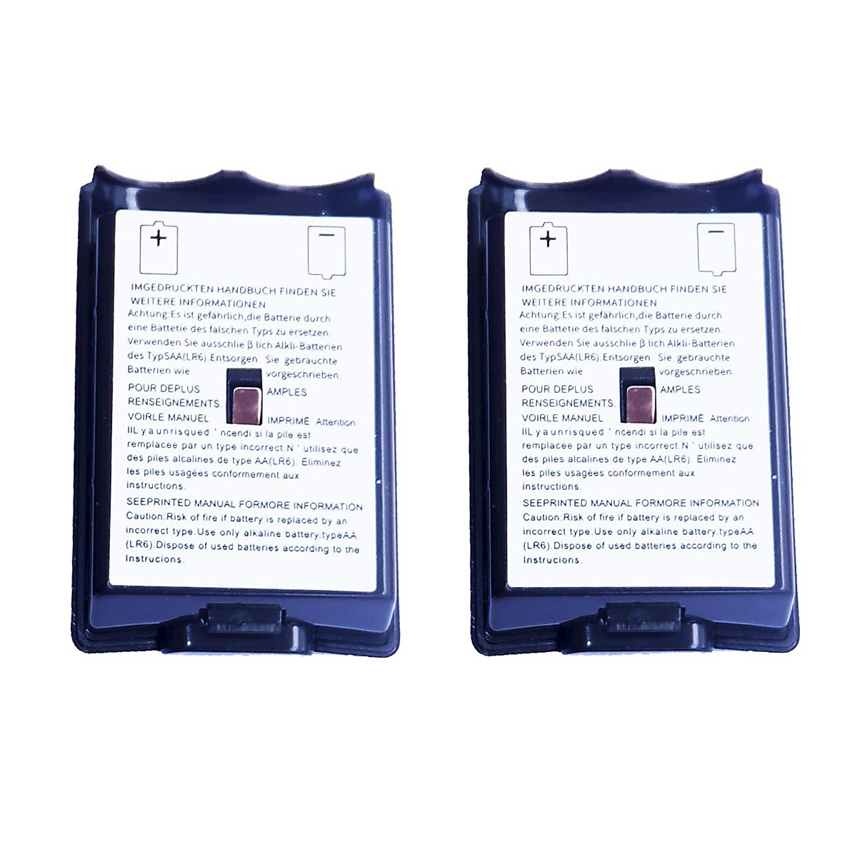 Xinkeen 2X Black Battery Cover for Microsoft Xbox 360 Wireless Controller