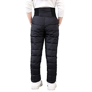 UGREVZ Girls Boys Snow Pants 2-9 years old Thick Winter Warm Pants Girl Activewear Clothes(A0001Black-6)