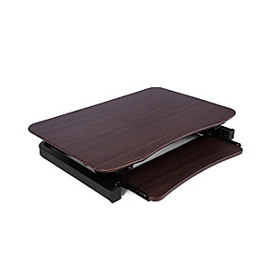 ApexDesk ZT Series Height Adjustable Sit to Stand Electric Desk Converter, 2-Tier Design with Large 36x24 Upper Work Surface and Lower Keyboard Tray Deck (Electric Riser, Walnut)