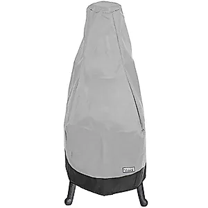 North East Harbor NEH Outdoor Patio Chiminea Cover - 22" Diameter x 52.75" Height - Breathable Material, Sunray Protected, and Weather Resistant Storage Cover, Gray with Black Hem