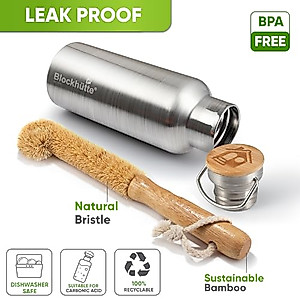 Blockhuette Vacuum Insulated Stainless Steel Water Bottle I 34 oz I Wide Mouth Insulated Metal Bottle for Cold Drinks I BPA-Free I Perfect for Travel, School, Kids, Adults, Water Canteen