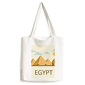 Ancient Egypt Pyrad Sphinx Pattern Tote Canvas Bag Shopping Satchel Casual Handbag