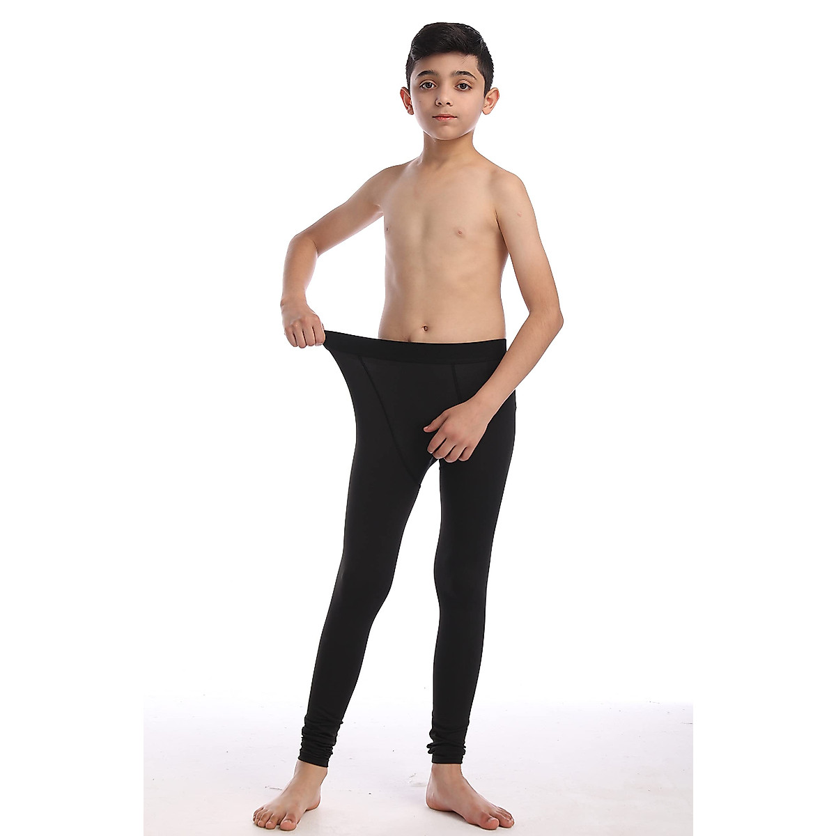 CVVTEE Boys Compression Pants Base Layers Soccer Hockey Tights Athletic Leggings Thermal for Kids… (1black+1navy, 12)