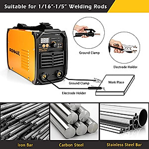 Happytools 200A MMA/TIG Welding Machine, 2 in 1 Portable Inverter ARC Welder with Adjustable Strap and Face Shield, 110/220V Stick Welder Welding Stainless Steel Iron Carbon Steel Metal