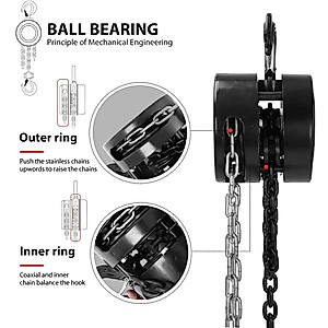 VIVOHOME Heavy Duty 4 Tire Wheel Dolly Car Stakes with 10 Feet Manual Hand Chain Block Hoist