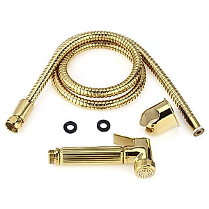 FTVOGUE Solid Brass Wall Mount Shower Toilet Bathroom Handheld Bidet Diaper Spray Sprayer Shattaf Kit