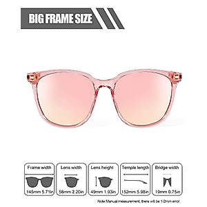 Myiaur Women's Polarized Sunglasses with Mirrored Lens & UV400 Protection - Trendy & Stylish Large Glasses