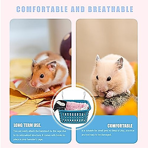 PATKAW Hamster Hammock Small Rat Hammock Winter Warm Hanging Basket Bed with Removable Cushion Blanket Hamster Cage Accessories for Guinea Pig Chinchilla Ferret Hamster Hanging Hammock