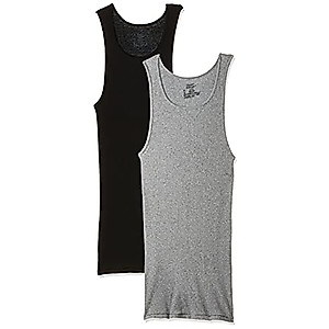 Hanes mens Comfortsoft Moisture Wicking Tagless Tank Undershirts - Multipacks undershirts, Assorted 2-pack, Small US