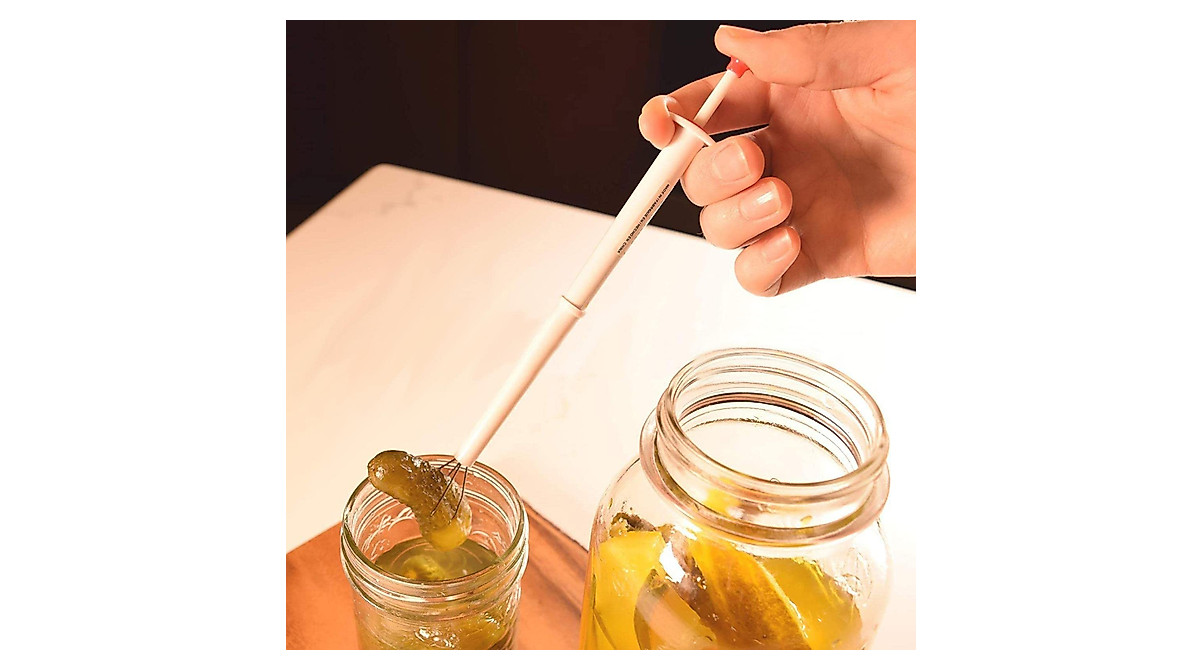 Deluxe Pickle Picker - Stainless Steel and Plastic Tool
