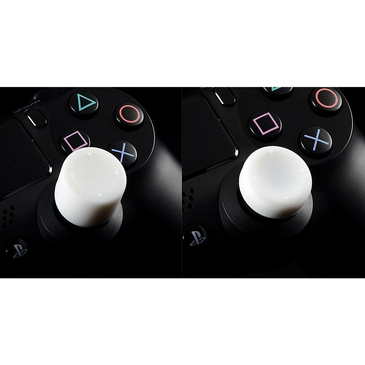 Ambertown Pack of 8 pcs Analog Controller Gamepad Raised Antislip Thumb Stick Grips Thumbsticks Joystick Cap Cover for PS5, PS4, PS3, Switch Pro, Xbox one, Xbox 360, Wii U, PS2 Controller (White)