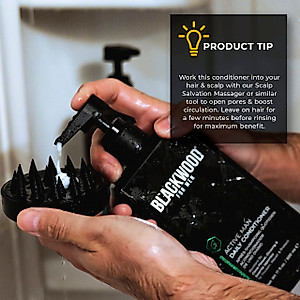 Blackwood For Men Active Man Daily Conditioner - Men's Thickening Conditioner for Hair Loss & Dandruff - Deep Treatment for Shine - Natural Vegan Formula - Sulfate, Paraben, & Cruelty-Free (17 Oz)
