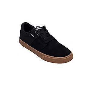 SUPRA Men's Stacks Vulc II Skate Shoe, Black-Gum, 14.5