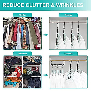 Hangers Space Saving, 20 Packs Magic Space Saving Clothes Hangers, Sturdy Plastic Clothes Hangers Organizer and Storage, Multifunctional Magic Hangers Closet Space Savers for Heavy Clothes Coats
