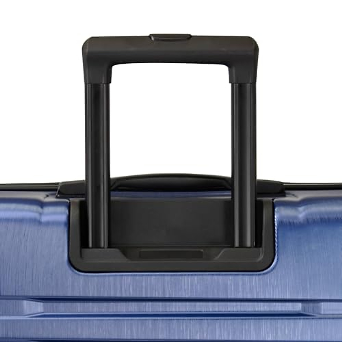 U.S. Traveler Boren Polycarbonate Hardside Rugged Travel Suitcase Luggage with 8 Spinner Wheels, Aluminum Handle, Navy, 3-Piece Set, USB Port in Carry-On