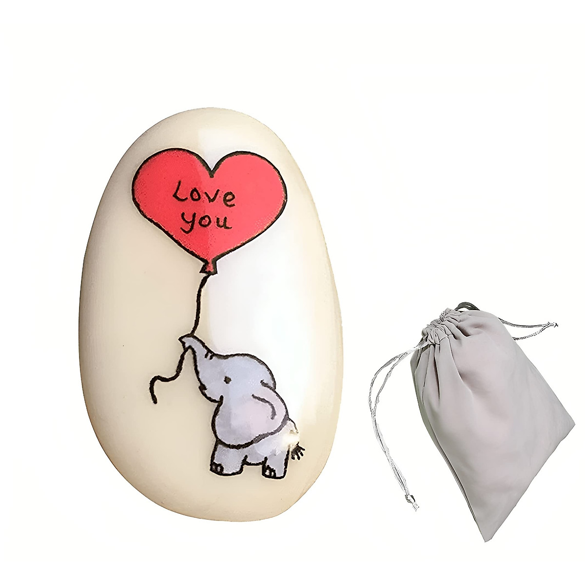 Cute Lucky Charm Love You Elephant Stone Love You Elephant Stone Resin Simulation Stone Small And Light Pocket Lucky Interesting Decoration Suitable for Mother and Father Birthday Gifts (B-1PCS)