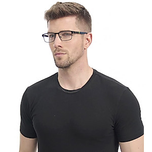 3-Pack Reading Glasses for Men Blue Light Blocking Trendy Metal Frame Computer Readers Antieye Strain/glare Uv Ray Filter Eyeglasses(+2.0 magnification Strength)