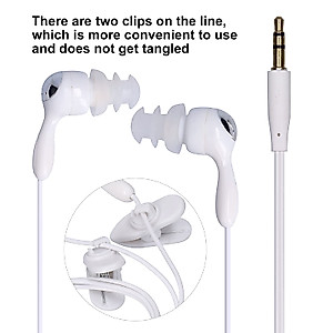 PUSOKEI Short Cord Waterproof Headphone, IP68 Waterproof Shortline in-Ear Tree Earplugs Waterproof Earphone Suitable Fit for Swimming Surfing Running(White)