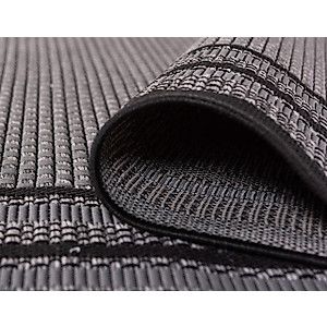 Unique Loom Outdoor Border Collection Area Rug - Multi Border (3' 3" x 5' 1" Rectangle, Gray/ Black)