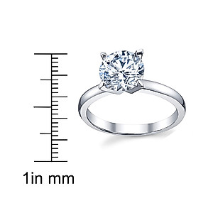 2 Carat Round Brilliant Cubic Zirconia CZ Sterling Silver 925 Wedding Engagement Ring Size 7