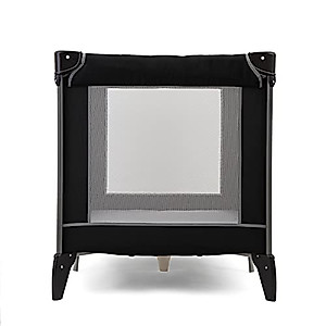 Graco Compact Travel Cot (Birth to 3 Years Approx.) with Signature Push-Button Fold, Black/Grey