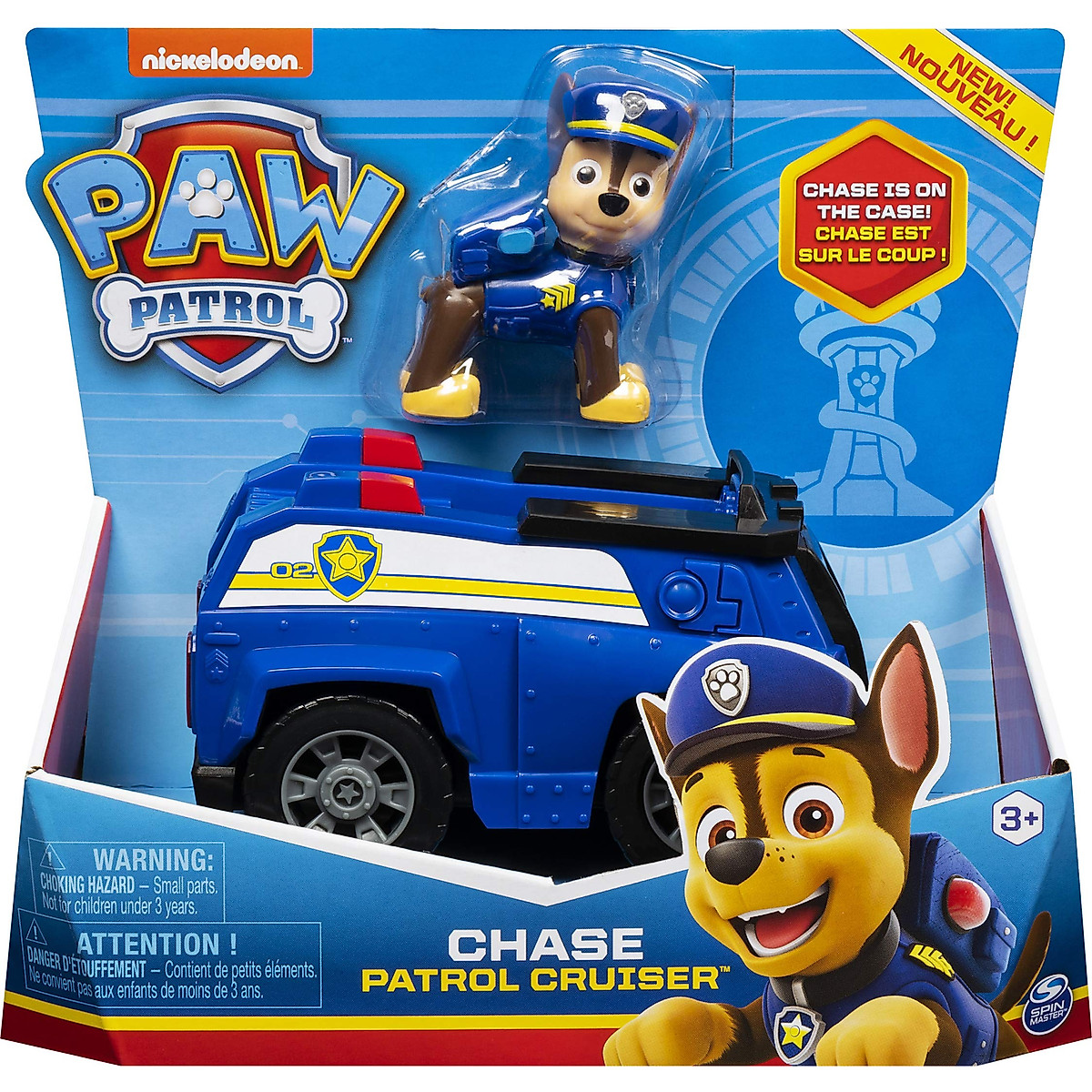 Paw Patrol, Chase’s Patrol Cruiser Vehicle with Collectible Figure, for Kids Aged 3 and Up, Multicolor