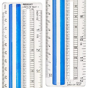 Westcott Data Processing Magnifying Ruler, 12-Inches, Clear (14125)