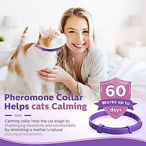 Silkfly 8 Pcs Calming Collar for Cats Adjustable Cat Calming Collar with 8 Pendant Calming Pheromone Collar for Cat Pheromone Kittens Behavior and Calming Collar Relieve Anxiety Stress for Kitten Cat