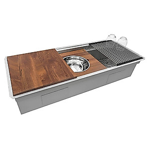 Ruvati 45-inch Workstation Ledge Kitchen Sink Undermount 16 Gauge Stainless Steel - RVH8333