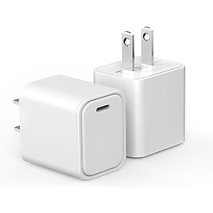 USB C Wall Charger, 2-Pack 20W USB-C Power Adapter Charger Block Compact USB C Charger Fast Charging Adapter for iPhone 15 14 13 12 11, 15Pro,15Pro Max,15Plus,Xs/X, iPad and More