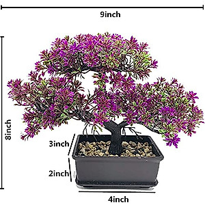 Fycooler Artificial Bonsai Tree-Fake Plant in Pot Artificial Plants,Faux Bonsai Japanese Pine Bonsai Artificial Plants for Home Decor Indoor,Office/Windowsill/Yard,Desktop Display, Zen Garden Décor
