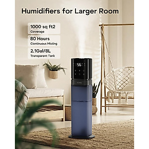 AILINKE Humidifiers for Bedroom, 2.1Gal/8L Top Fill Humidifier Large Room Home with Night Light, Room Ultrasonic Cool Mist Humidifier for Baby Home Adults Plants, Essential Oil Diffuser, Extended Tube