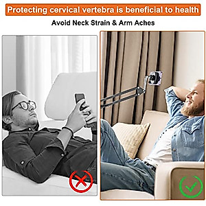 UURIG Overhead Phone Mount Stand with Magsafe, Articulating Arm Cell Phone Holder for Desk, Cell Phone Holder for Live Streams, Zoom Calls, Online Teaching, Selfies, Remote Working