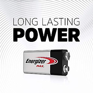 Energizer MAX 9V Batteries (2 Pack), 9 Volt Alkaline Batteries - Packaging May Vary